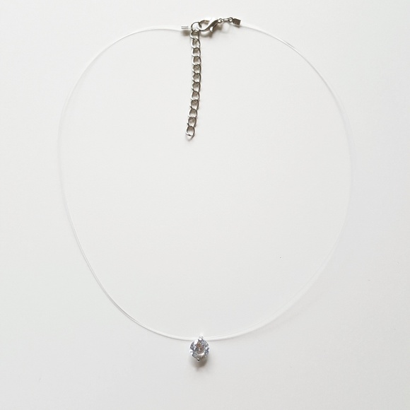 Jewelry | Crystal Necklace On Transparent Fishing Line | Poshmark